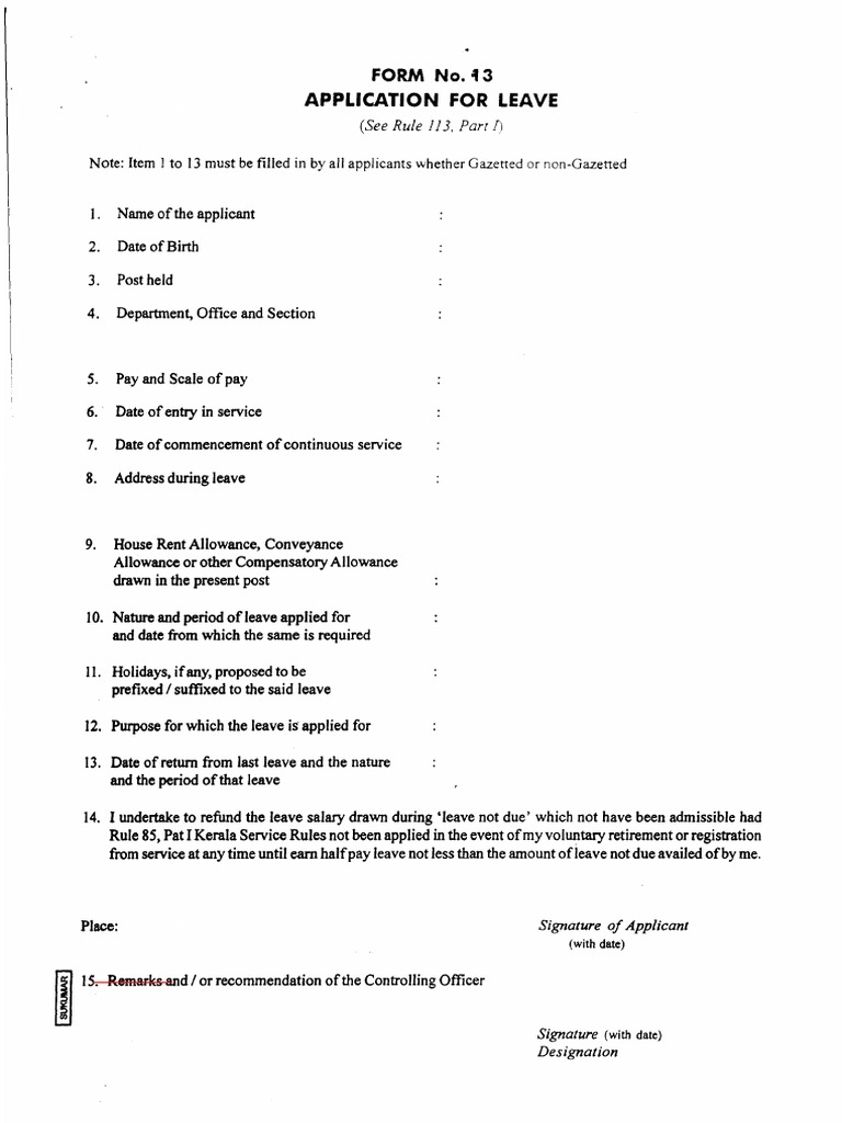 LWA Leave Application Form Guidelines | PDF | Career & Growth | Finance ...