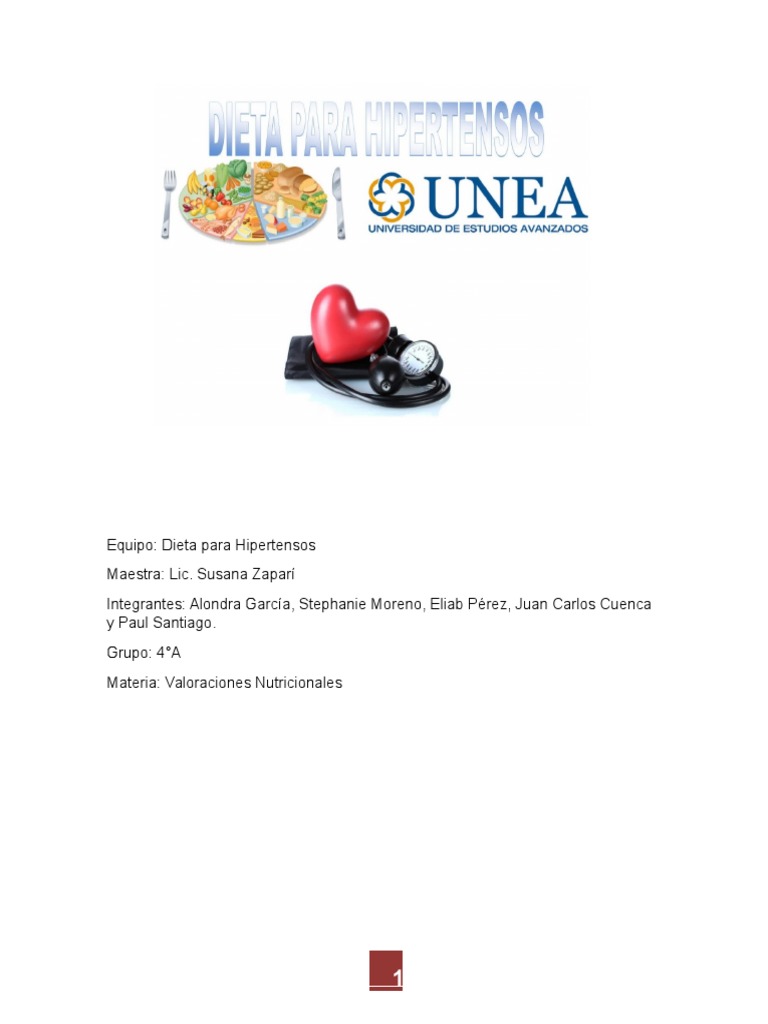 Dieta Para Hipertensos Alimentos Hipertensión Prueba Gratuita De 30 Días Scribd