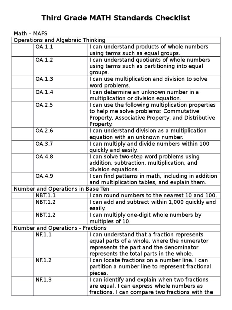 Math Standards | PDF