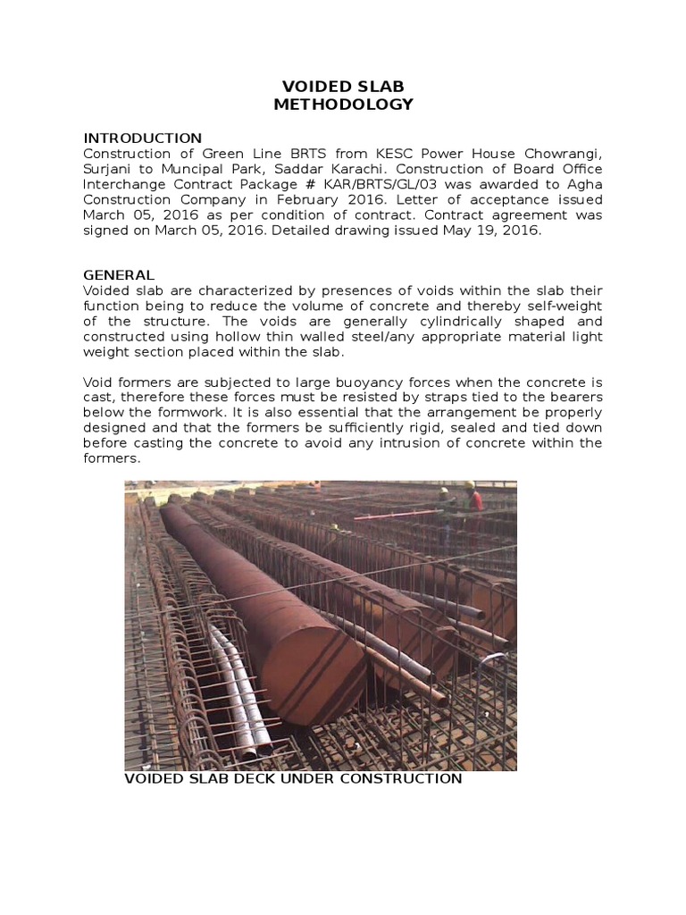 Voided Slab Construction Methodology | PDF | Prestressed Concrete ...