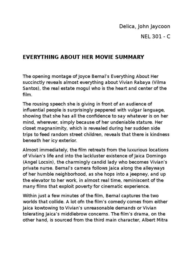 Everything About Her Movie Summary | PDF