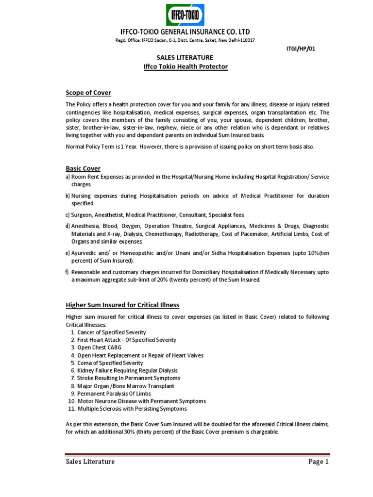 Sales Literature HP.pdf | Insurance | Hospital