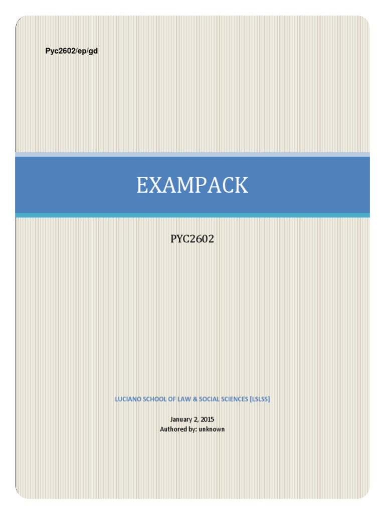 PYC2602 Exam Feedback Summary | PDF
