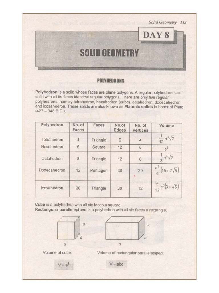 1001 Solved Problems in Engineering Mathematics (Day 8 Solid Geometry ...