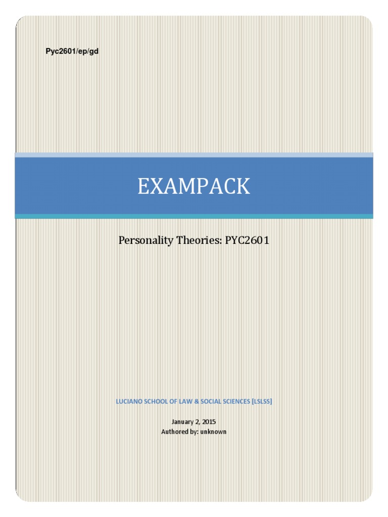 Pyc2601 Exampack 2015 Edition 1 | PDF | Science | Academic Discipline ...