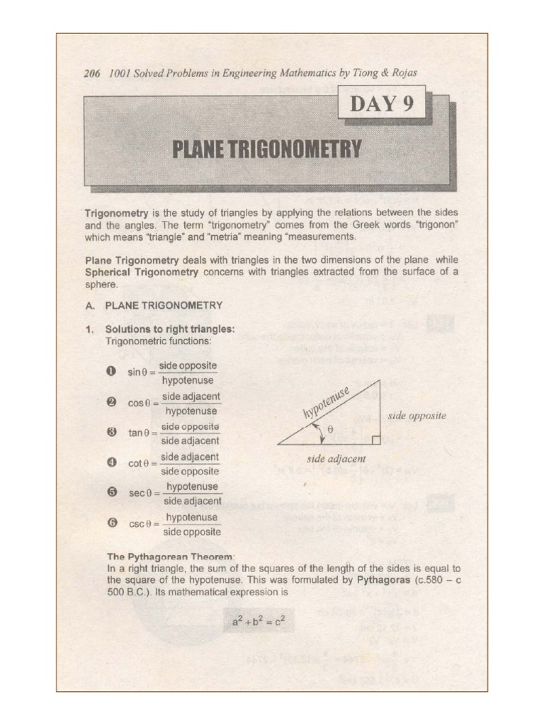 1001 Solved Problems in Engineering Mathematics (Day 9 Plane ...