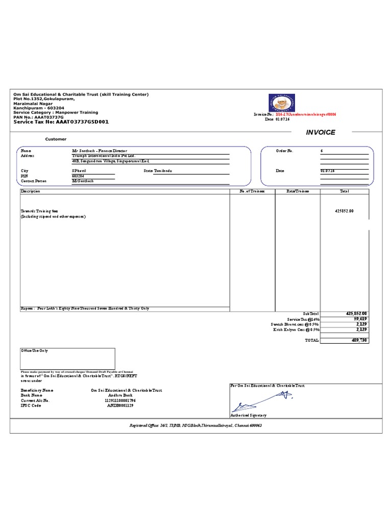 OSECT TRMP June Invoice For Working-2 | PDF