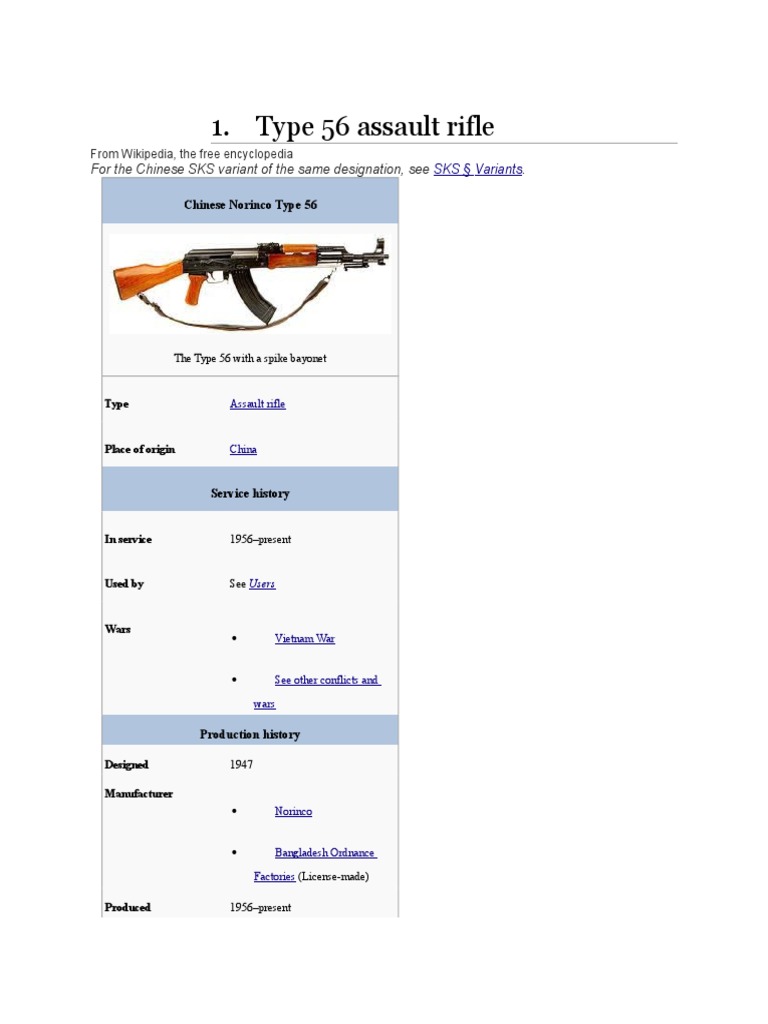 Type 56 Assault Rifle | PDF | Firearms | Personal Weapons