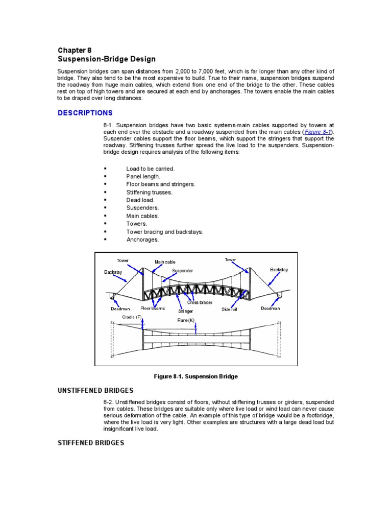 Chapter 8.basics For Suspension Bridges | PDF | Truss | Bridge