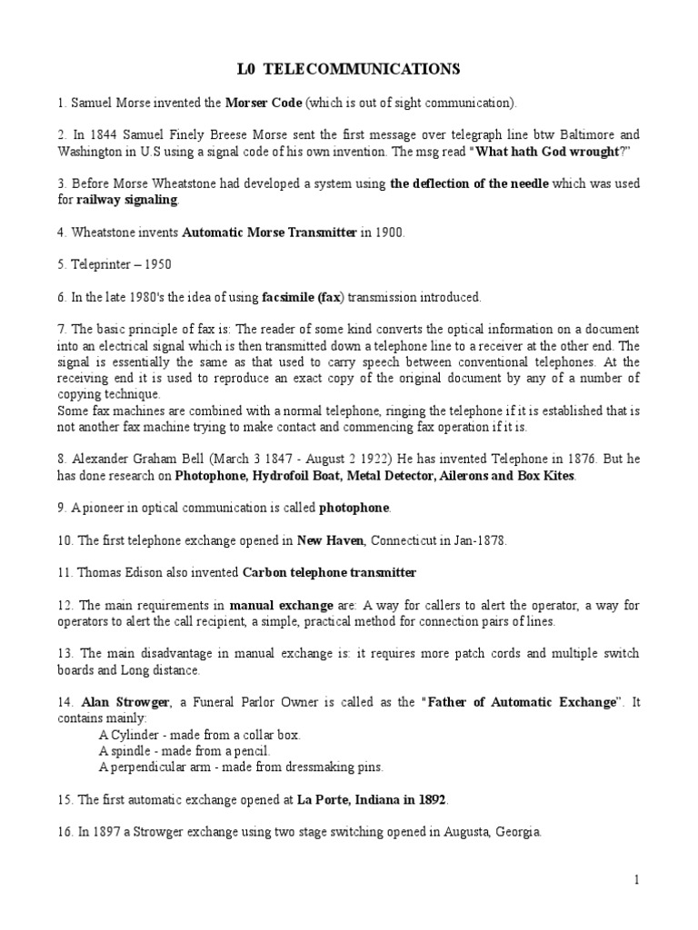 l0 Q&A Main-Important | PDF | Modulation | Channel Access Method