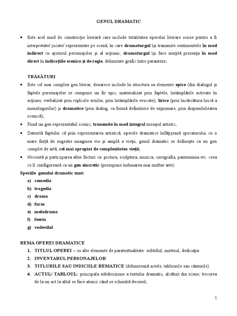 Genul Dramatic | PDF