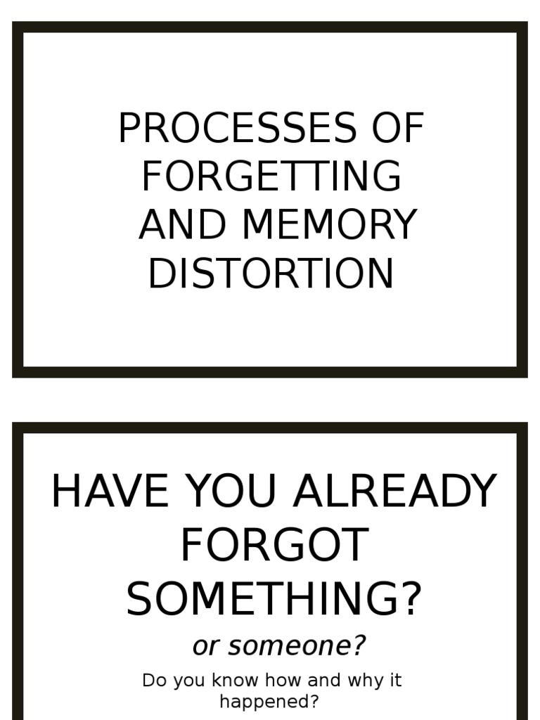 Processes of Forgetting and Memory Distortion | PDF | Recall (Memory) | Limbic System