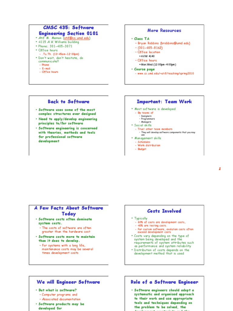 Software Engineering Slides 1 | PDF | Software Development Process ...