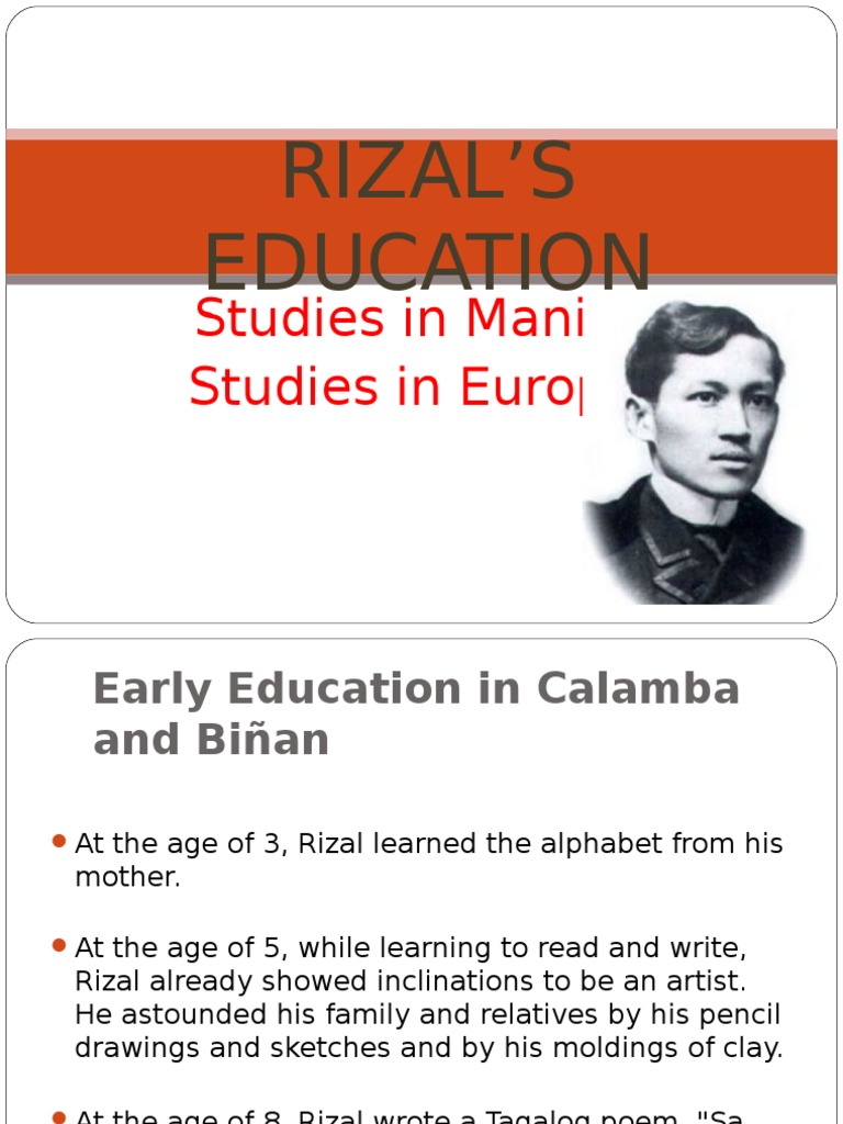Rizal's Education | PDF | Philippines | Further Education
