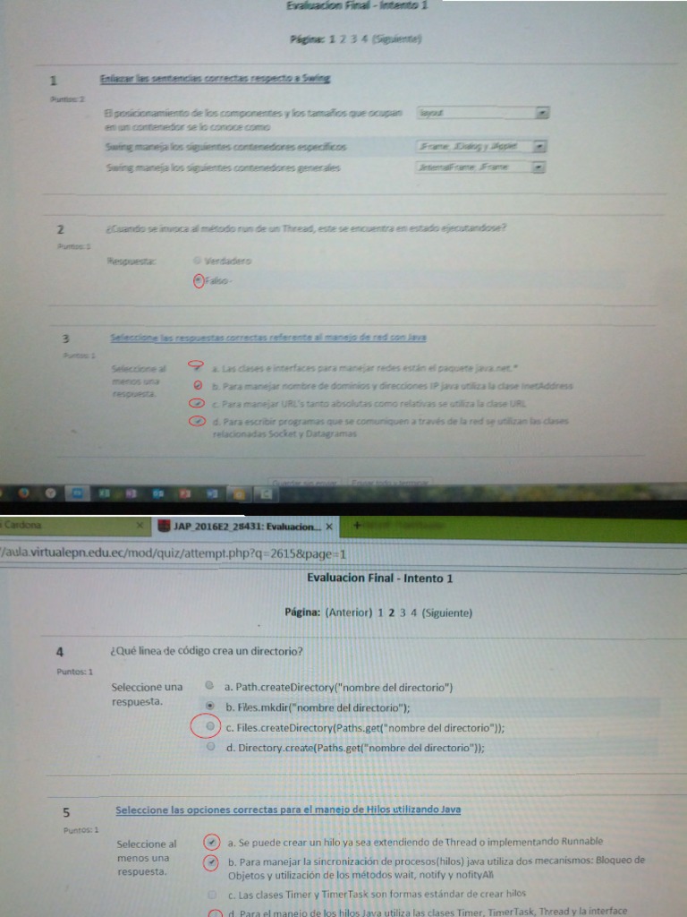 Examen Java Standar Pdf Hilo Computación Java Lenguaje De Programación 
