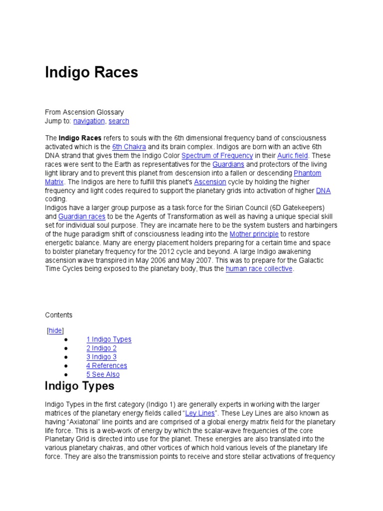 Indigo Races - Ascension Glossary | PDF | Evolution | Soul