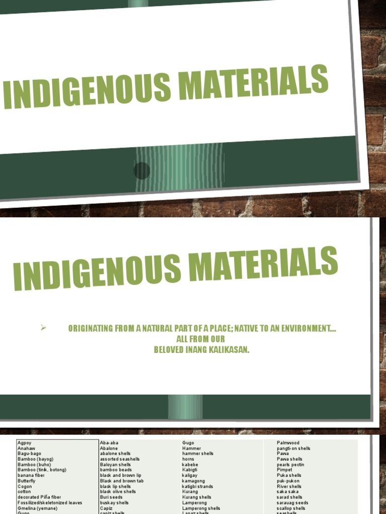 Indigenous Materials | PDF