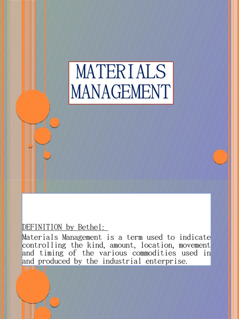 Introduction of Material Management | PDF | Economic Surplus | Inventory