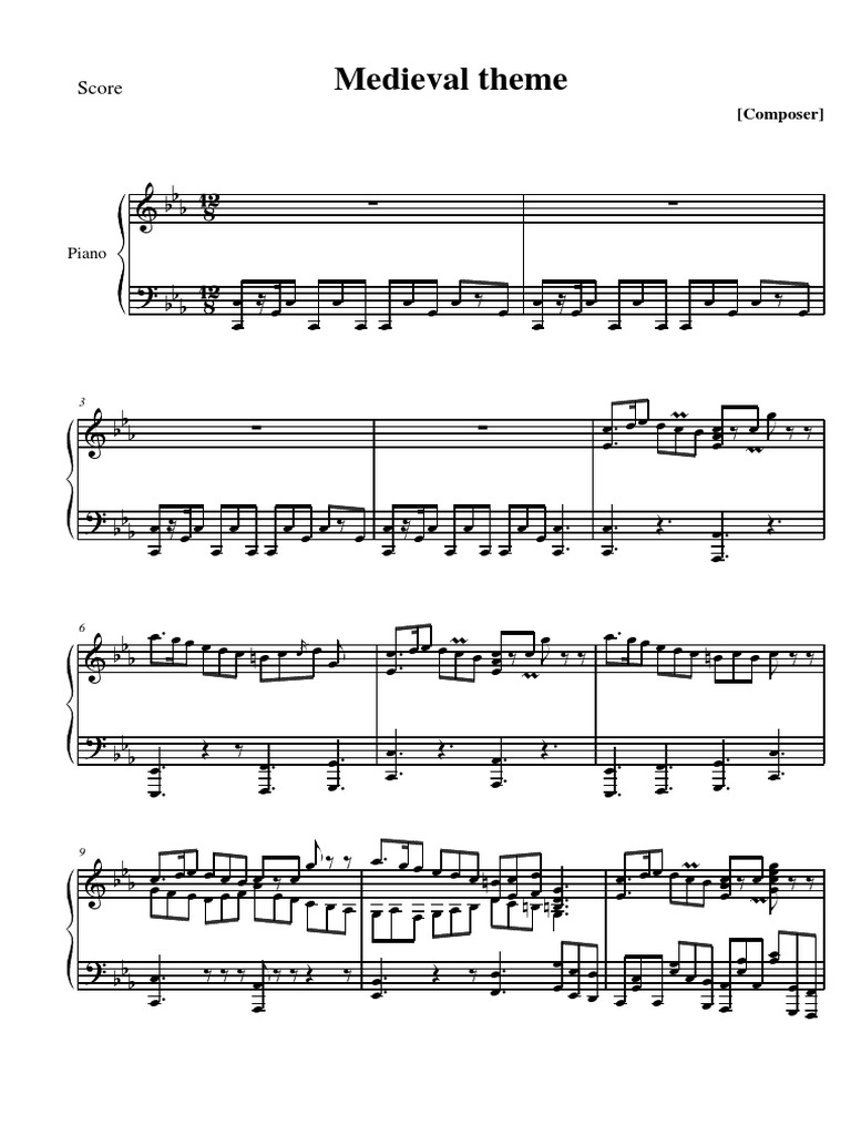 Medieval Piano Music Scores | PDF