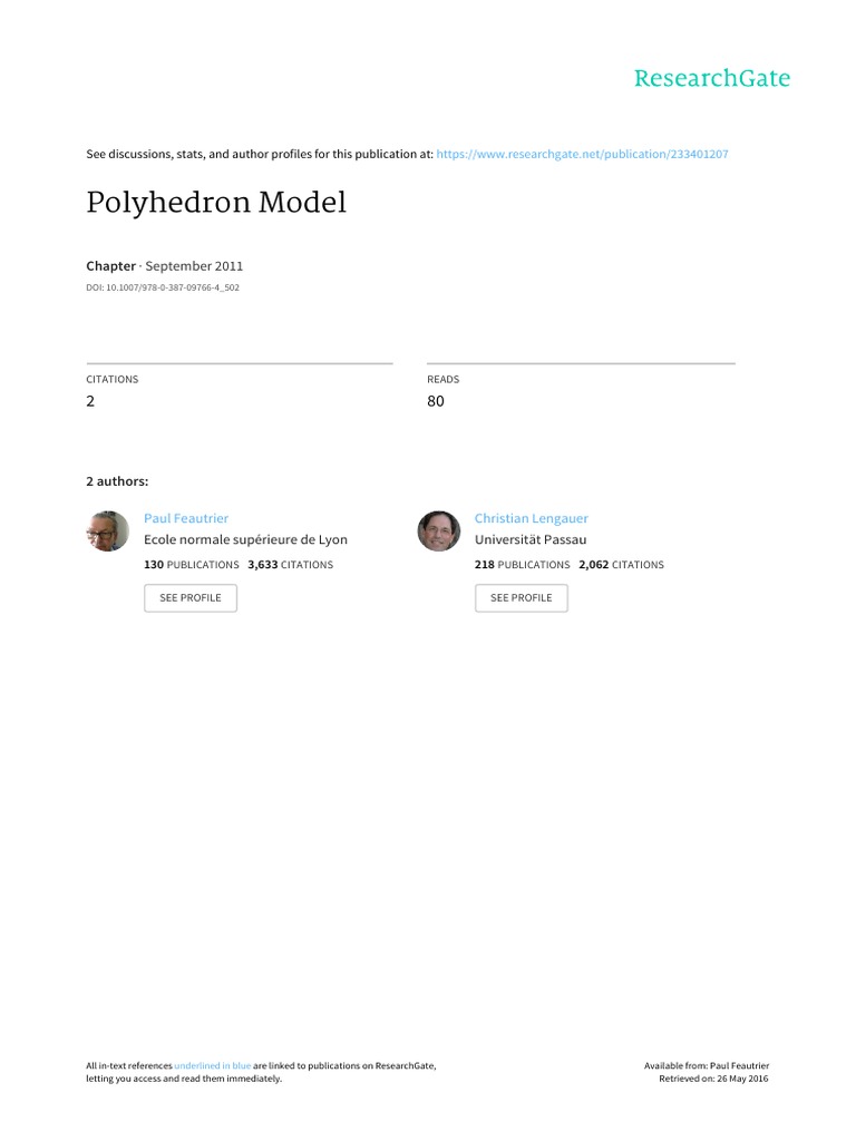 Polyhedron Model: September 2011 | PDF | Control Flow | Linear Programming