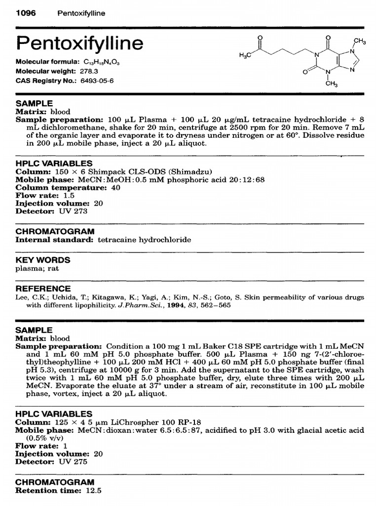 Pentoxifylline | PDF | Chromatography | High Performance Liquid ...