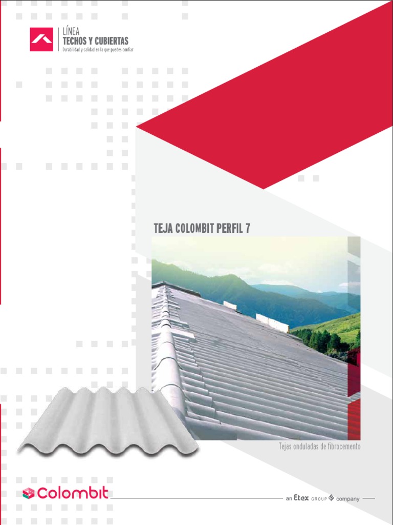 Teja Colombit Perfil 7: Tejas onduladas de fibrocemento