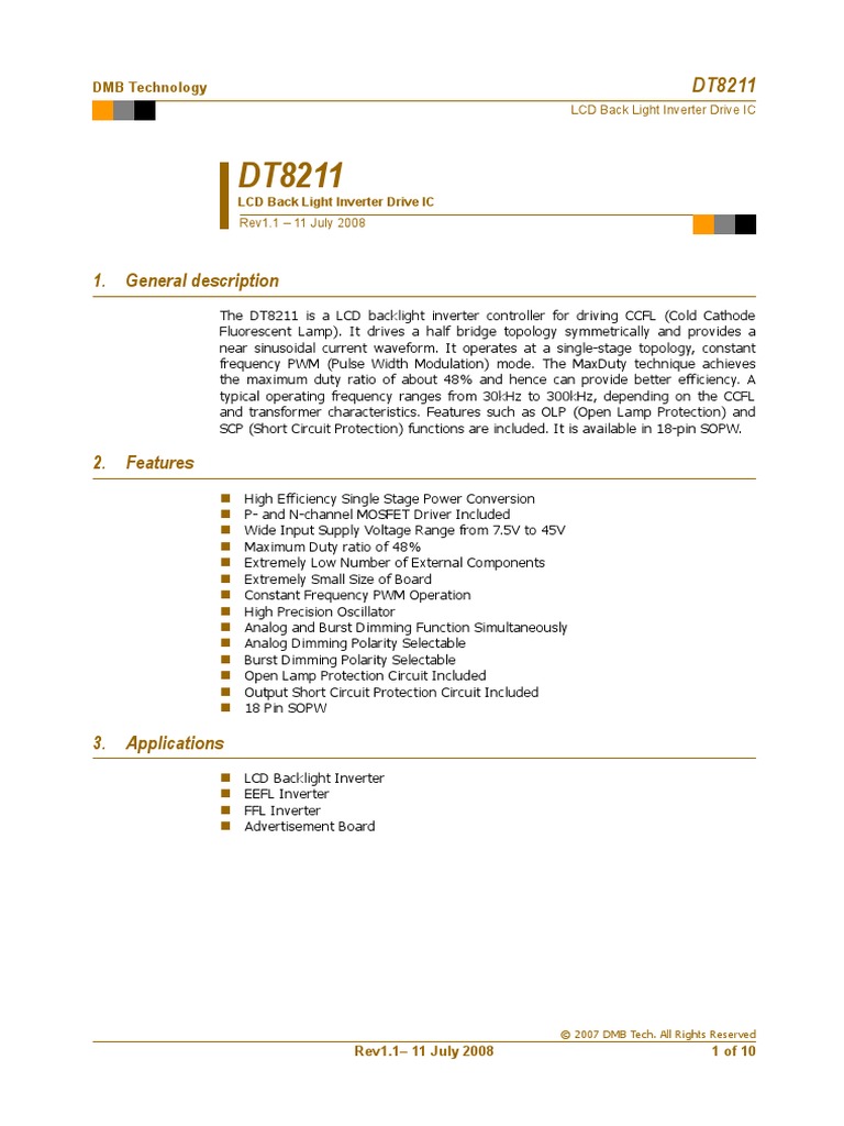 General Description: DMB Technology | PDF | Power Inverter ...