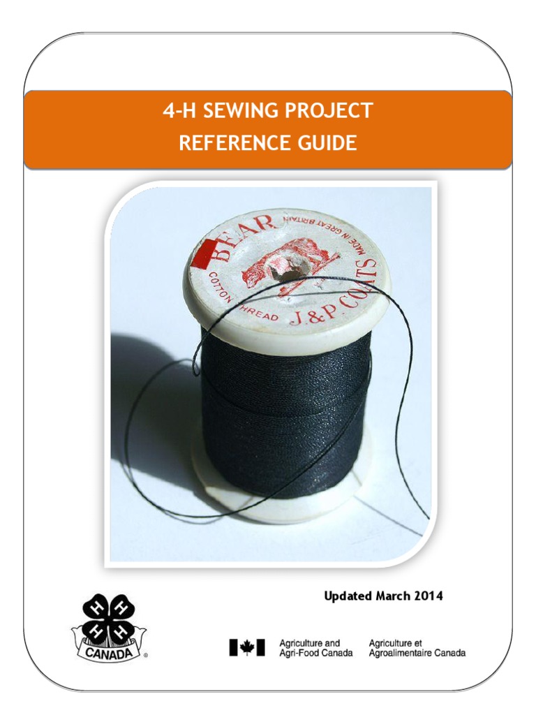 4-H Sewing Project Reference Guide: Updated March 2014 | PDF | Sewing ...