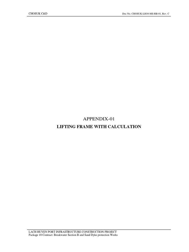 Lifting Frame Design Calculations | PDF | Teaching Methods & Materials