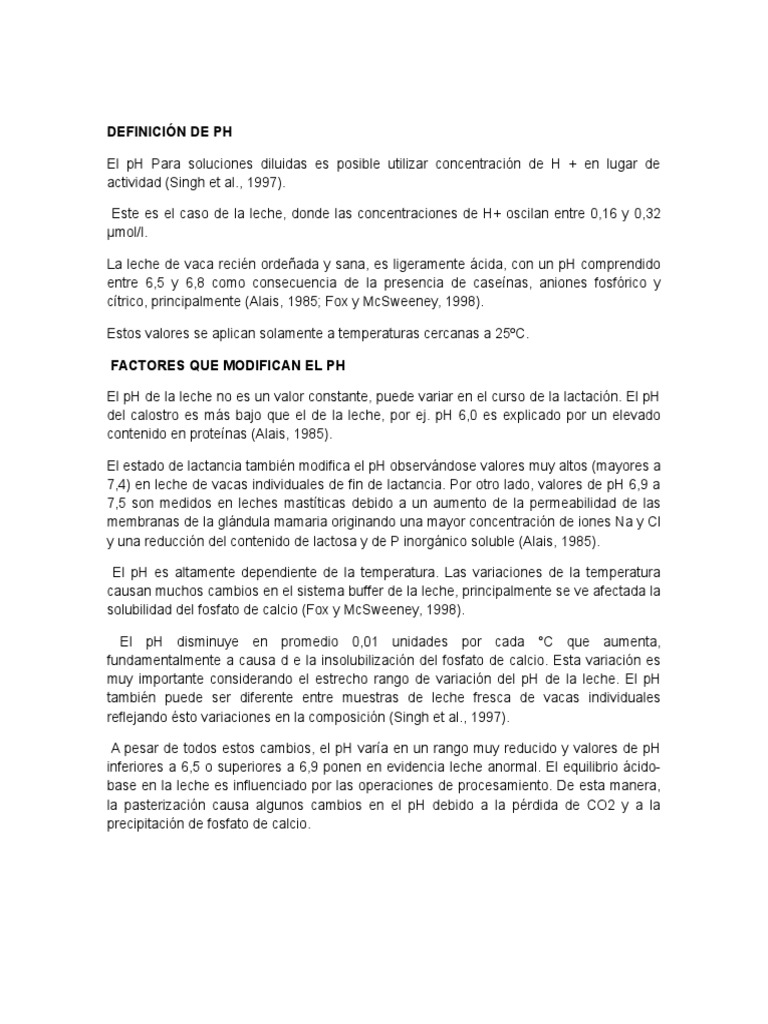PH de La Leche | PDF | Leche | Ph