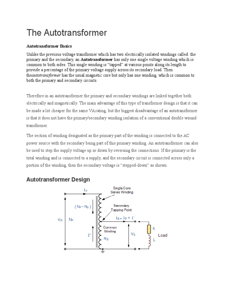 The Autotransformer | PDF | Transformer | Components