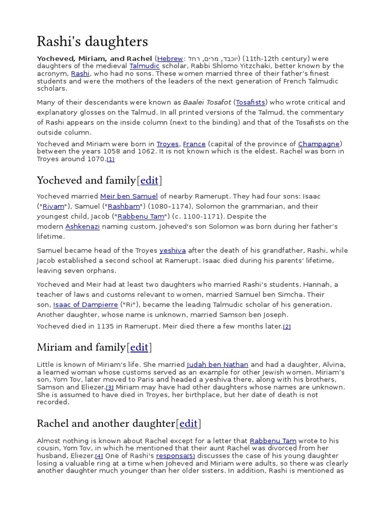 Familia de Rashi | PDF | Jewish Literature | Jewish Belief And Doctrine