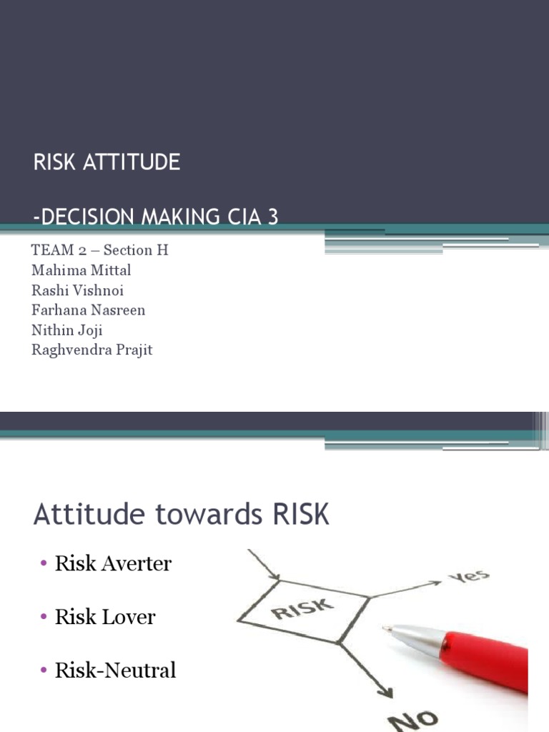 Risk Attitude - Decision Making Cia 3 | PDF