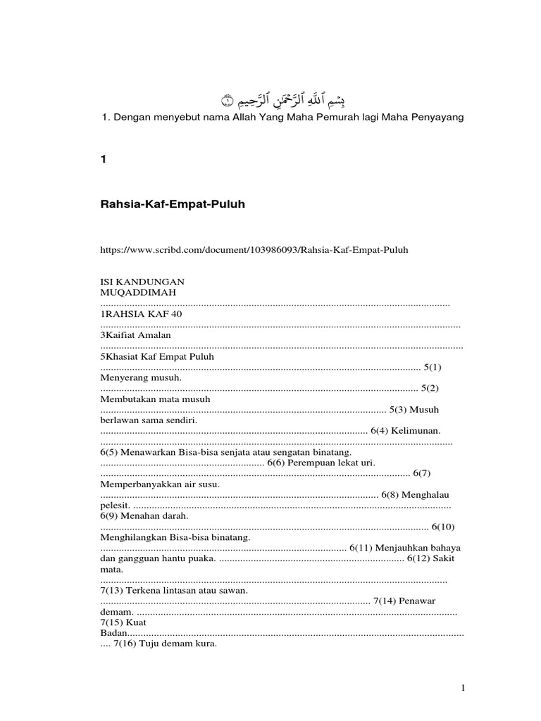 Rahsia Kaf | PDF