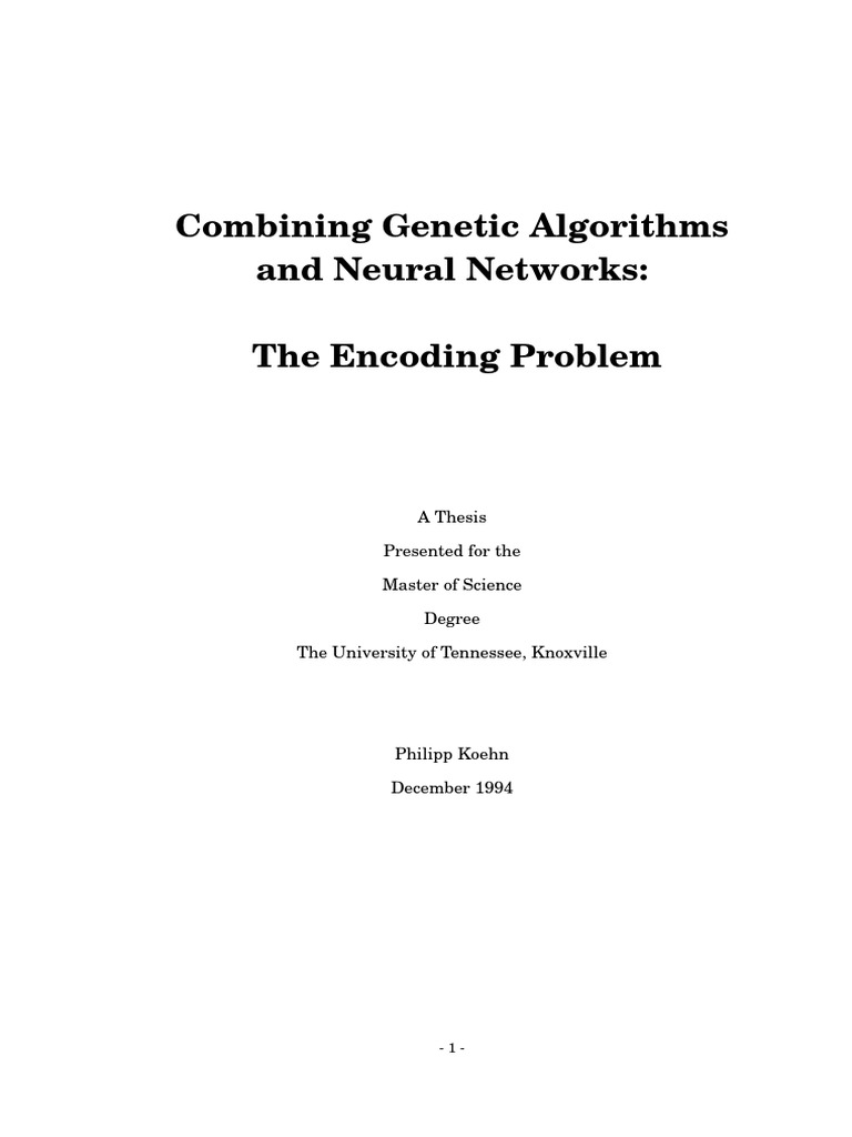 Combining Genetic Algorithm and Neural Networks | PDF | Genetic Algorithm | Artificial Neural ...