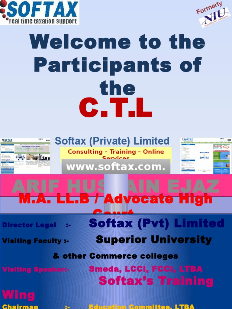 Welcome To The Participants of The: Softax (Private) Limited | PDF | Sales Tax | Value Added Tax