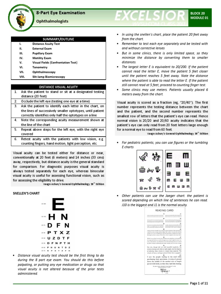 B20M01 8-part Eye Examination.pdf | Eye | Vision