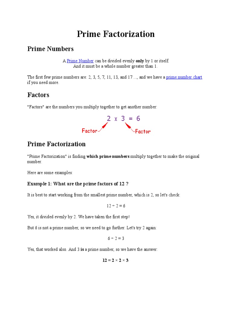 Prime Factorization | PDF | Prime Number | Cryptography