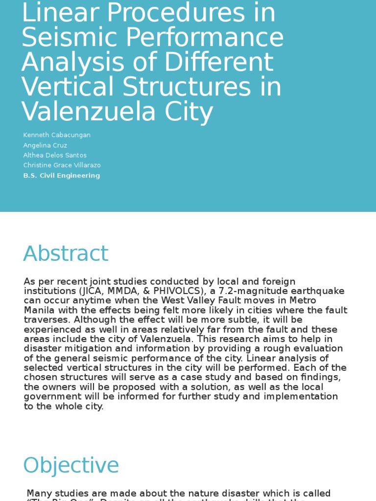Linear Procedures in Seismic Performance Analysis of Different | PDF ...