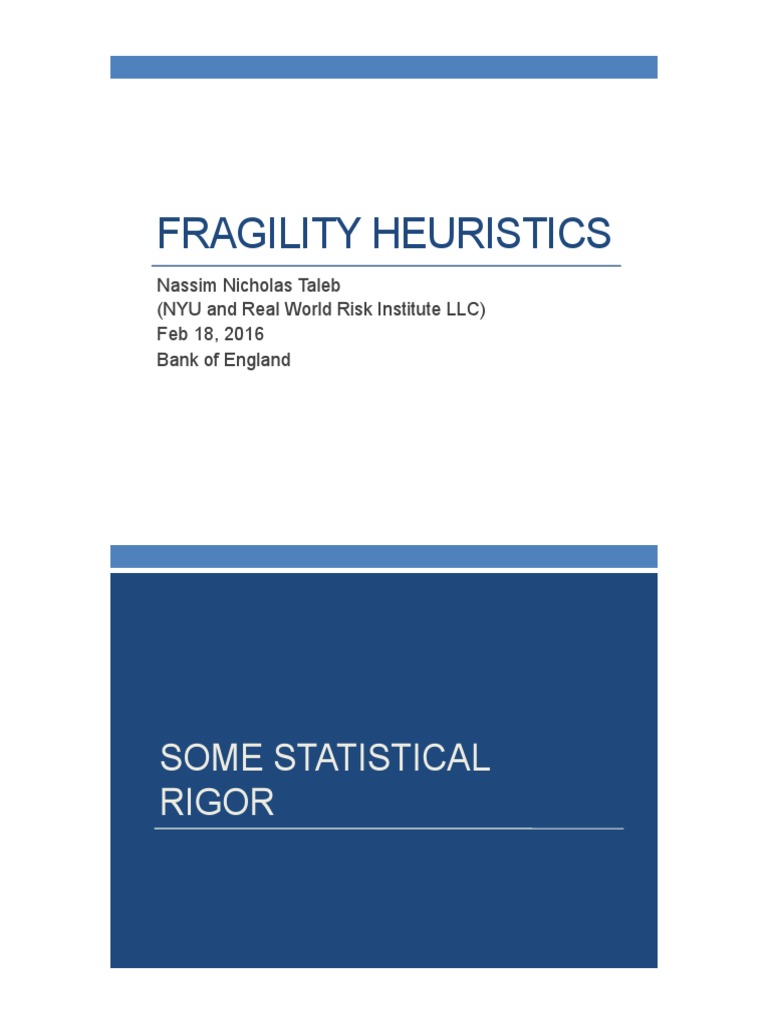 Fragility Heuristics: Some Statistical Rigor | PDF | Mean | Power Law