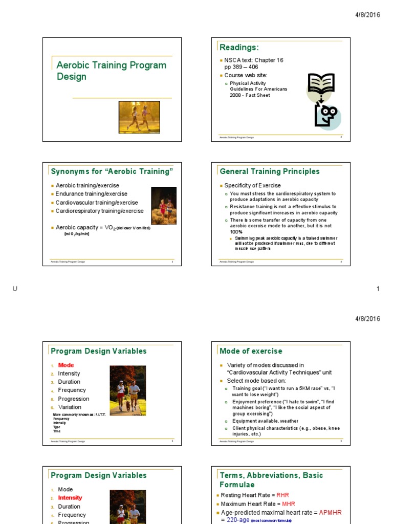 Aerobic Training Program Design | PDF | Aerobic Exercise | High ...