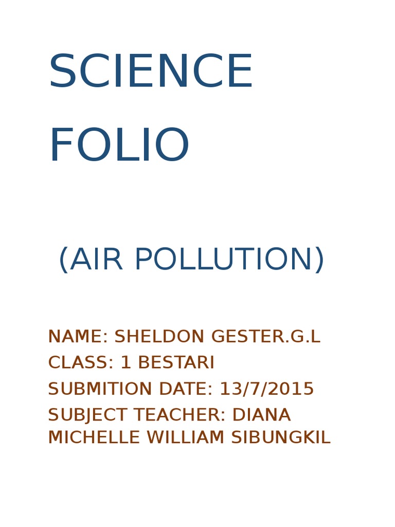 Science Folio: (Air Pollution) | PDF