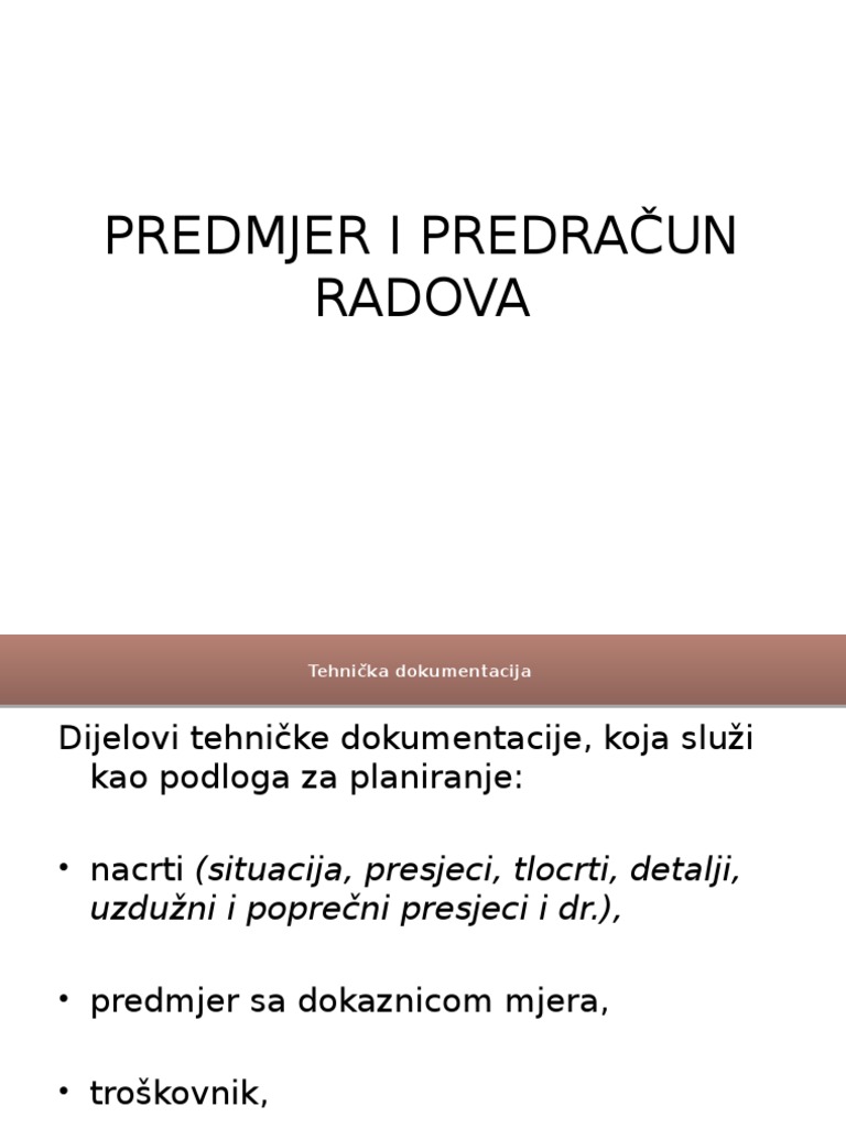 1 Predmjer i Predracun Radova