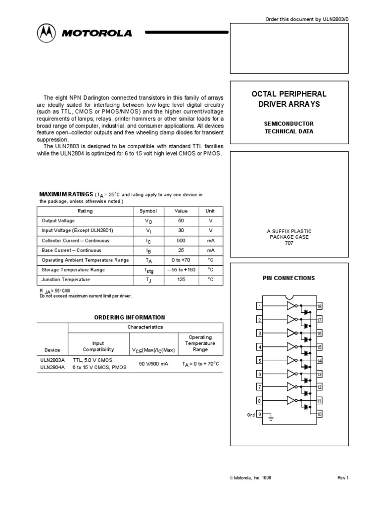 Octal Peripheral Driver Arrays: Semiconductor Technical Data | Download ...