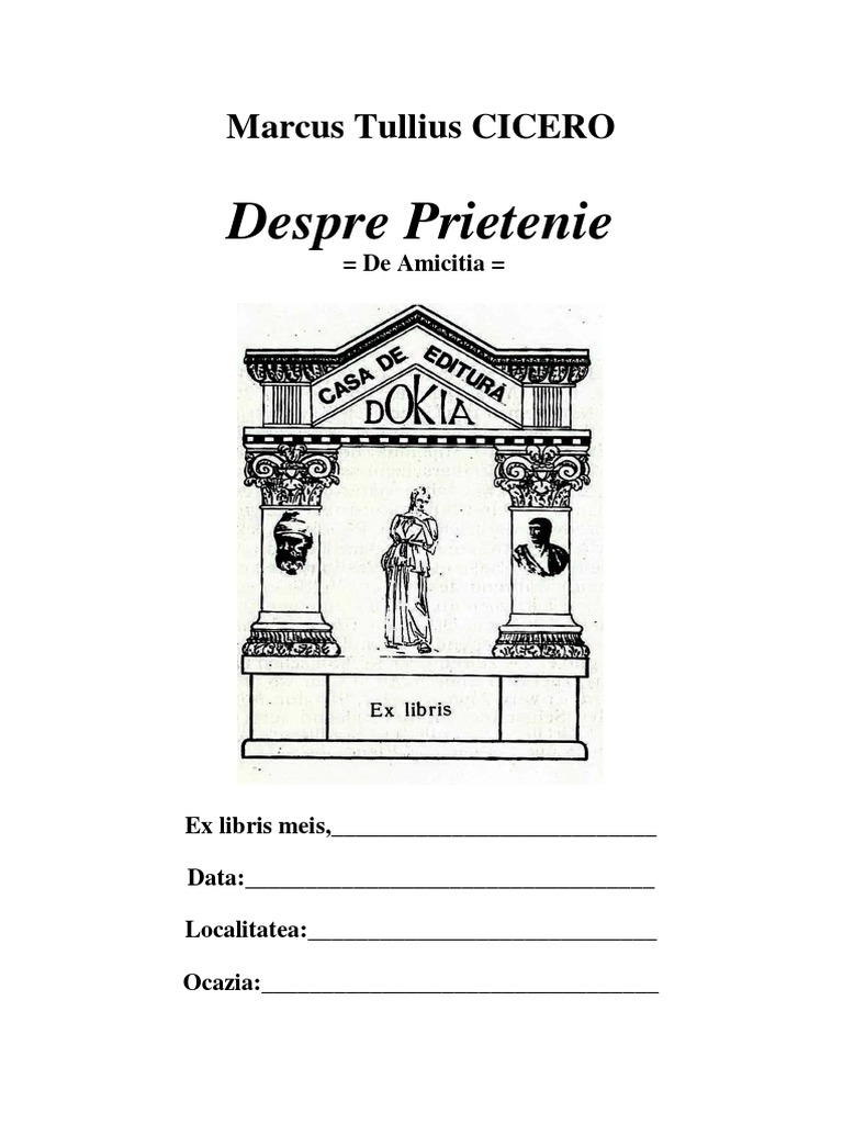 Cicero Despre Prietenie PDF | PDF