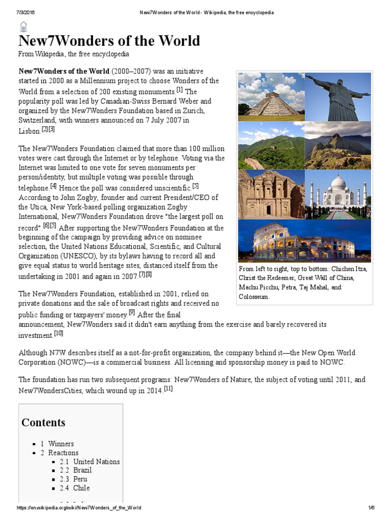 New7Wonders of The World | PDF | Cultural Heritage