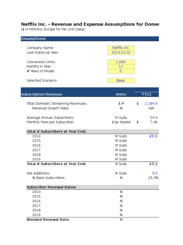 105 18 Subscription Revenue Model Excel
