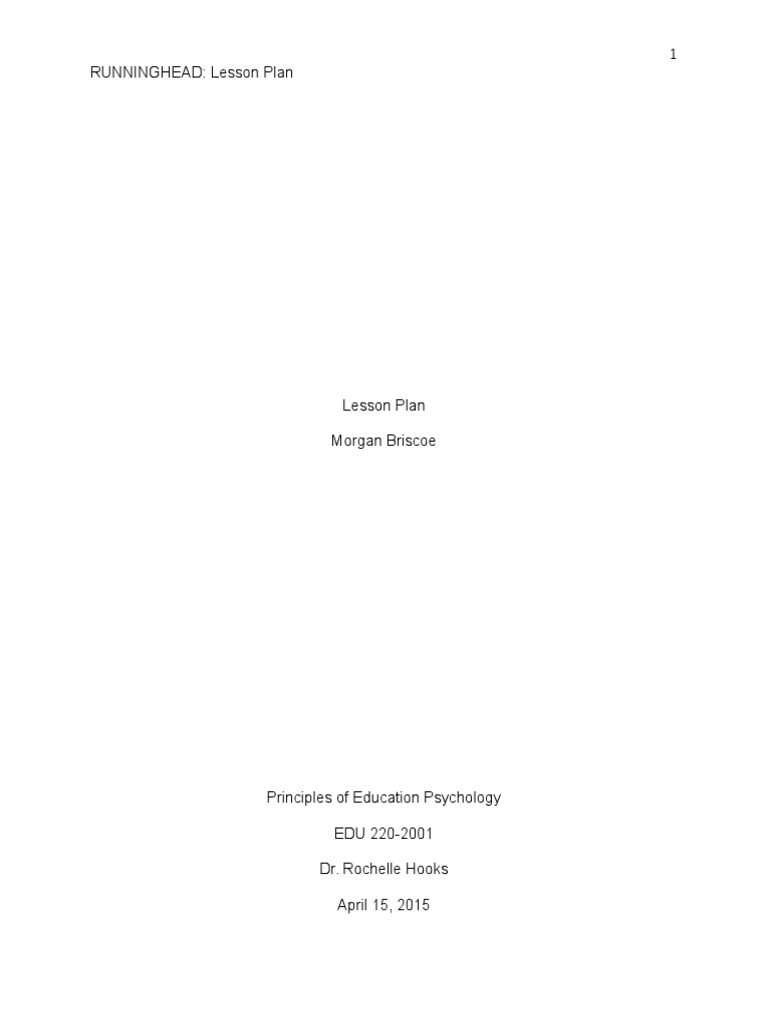 Lesson Plan | PDF | Learning Disability | Lesson Plan