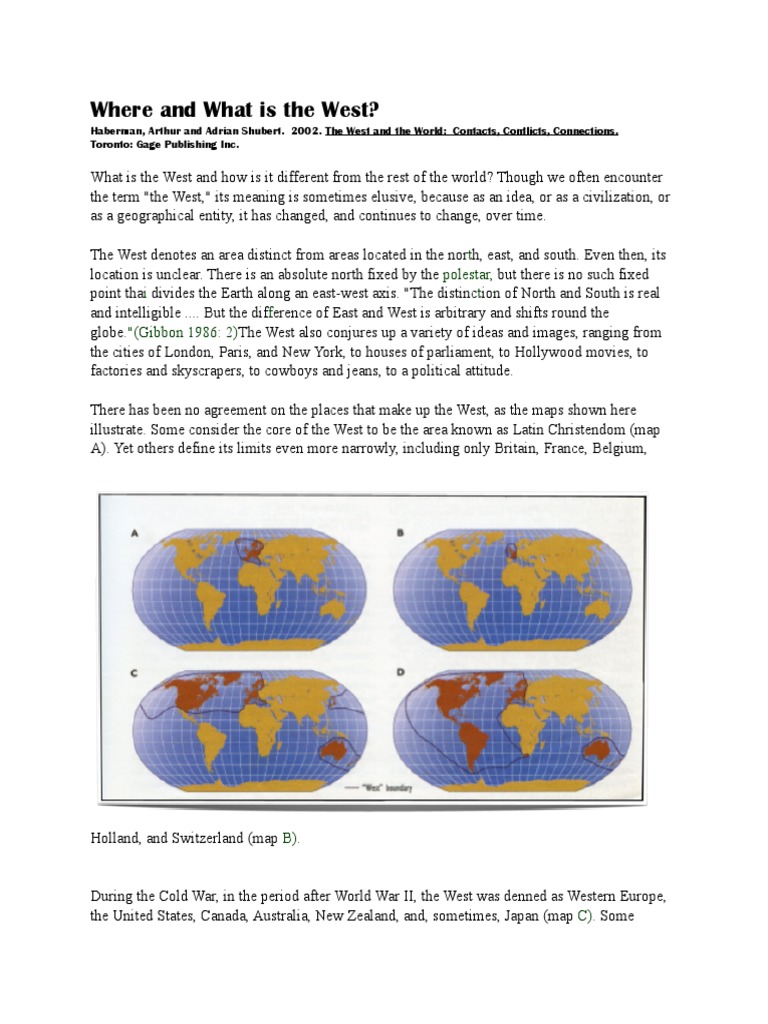 What and Where Is The West - Haberman | PDF | Western Culture ...