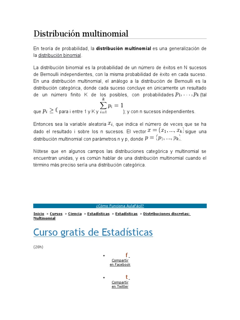 Distribución Multinomial | PDF